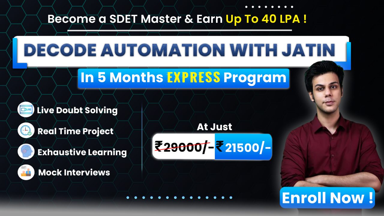 SDET Mastery Java - Tech with Jatin